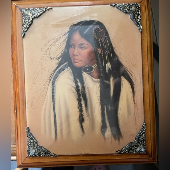 south western | Accents | Vintage 7s Native American Wood Art ...